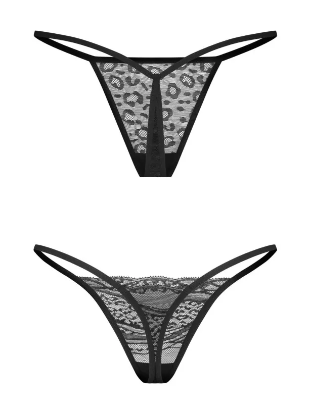 Black G-strings Obsessive Clara — 2-Pack Lingerie Set | Lascava